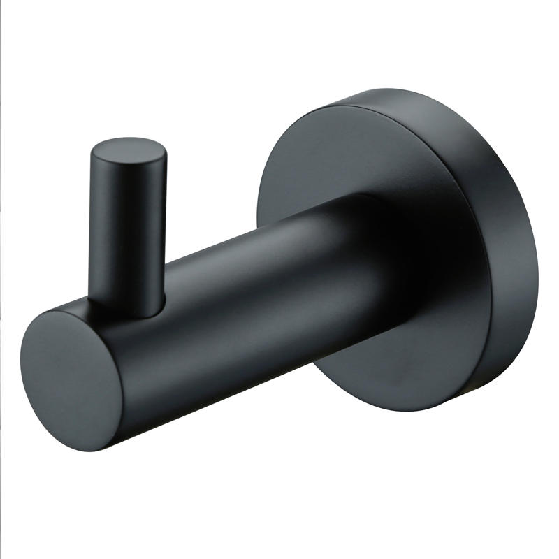 Black Round Robe Hook - Bathroom Accessories Perth