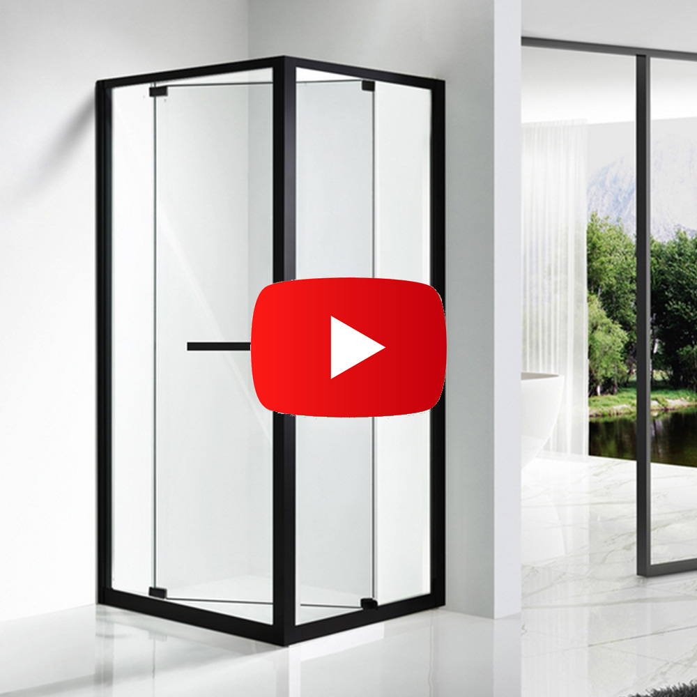 Rolling Door & Return Shower Stainless Steel Black - Black Shower ...