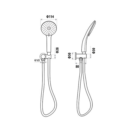 Loui Hand Shower With Wall Bracket Brushed Gold - Shower Tapware in Perth