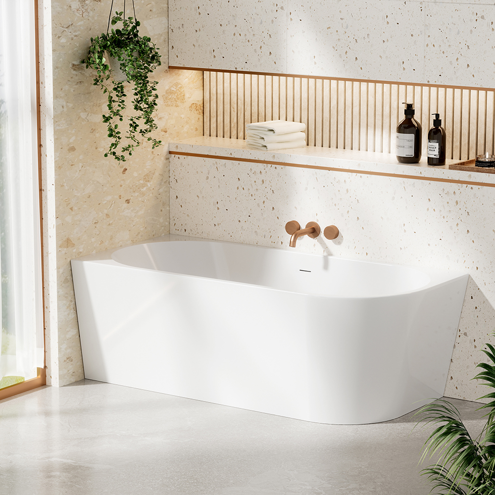 Madrid Left-hand Back to Wall Corner Bath 160cm - Cheap Baths Perth