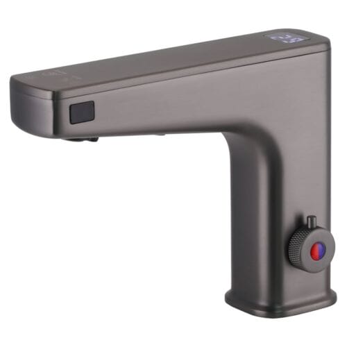 Galaxy Sensor Basin Mixer With Soap Dispenser Gunmetal - Tapware