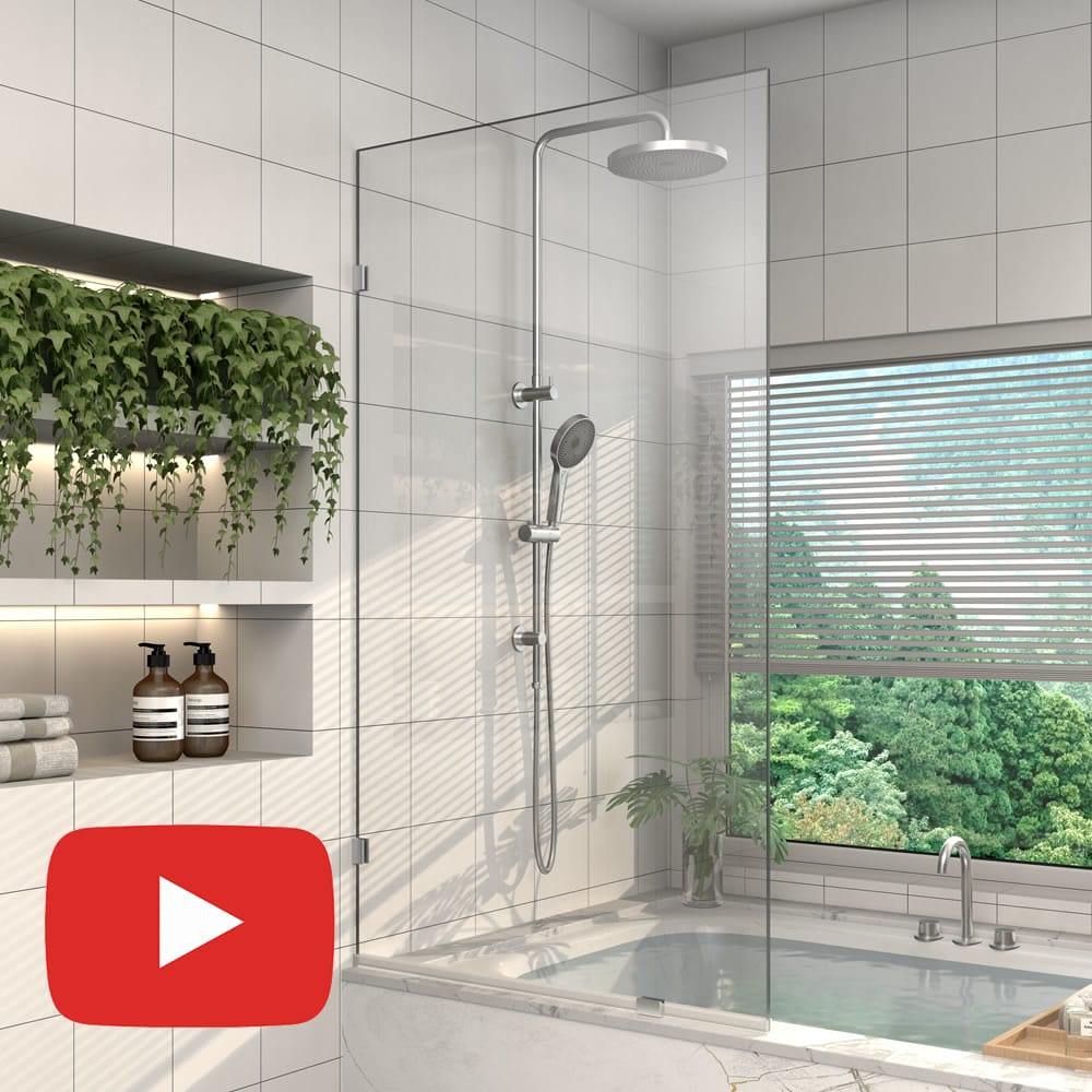 Alpine Fixed Square Bath Screen - Bath Shower Screens in Perth