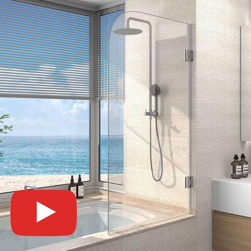 Alpine Pivot Curved Bath Screen - Perth Bath Screens