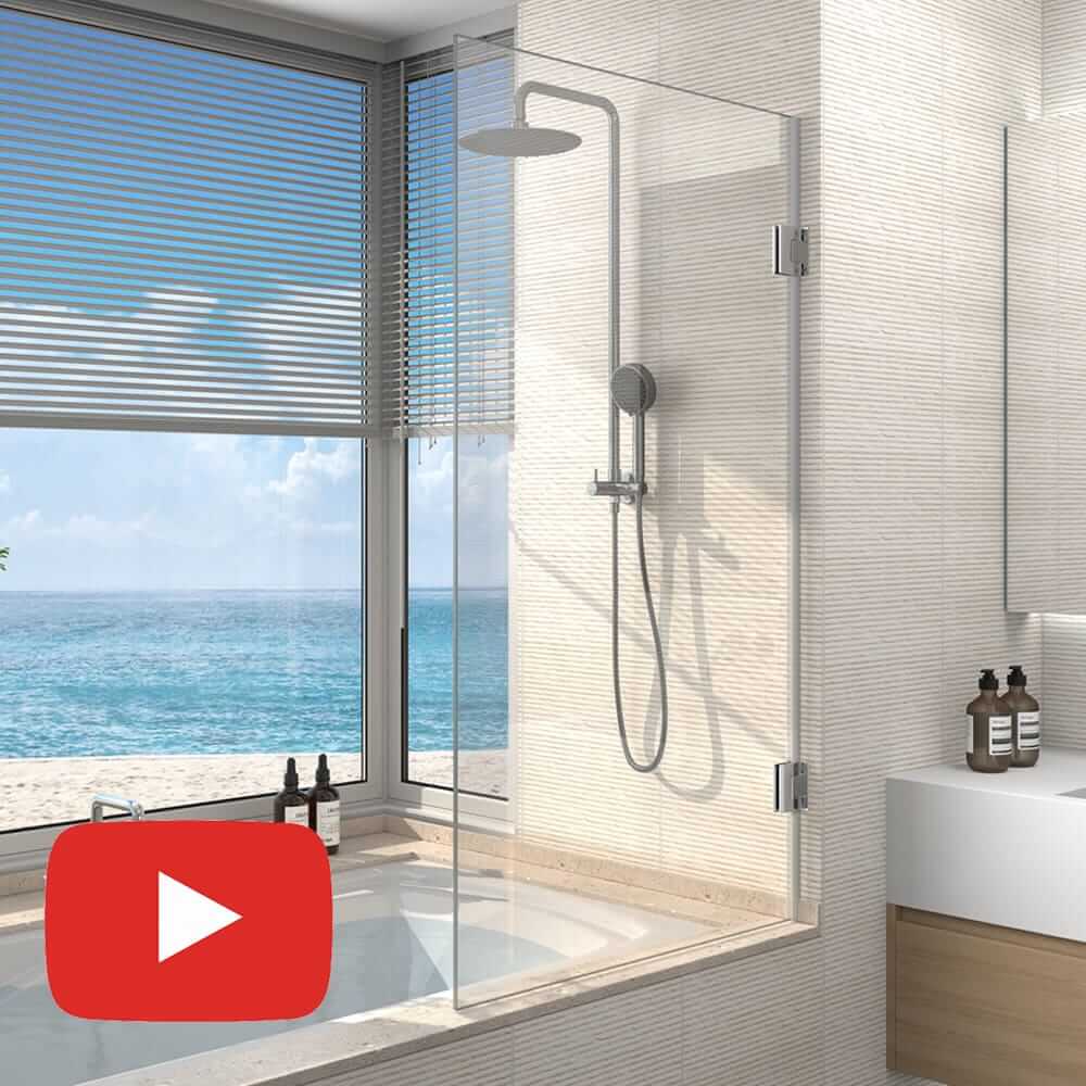 Alpine Pivot Square Bath Screen - Perth Bath Screens