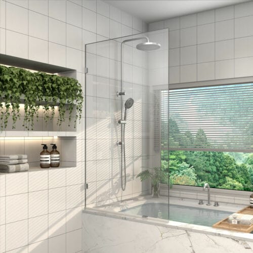 Alpine Fixed Square Bath Screen - Bath Shower Screens in Perth