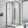 Alpine Square Corner Entry Matte Black - Shower Screens Perth