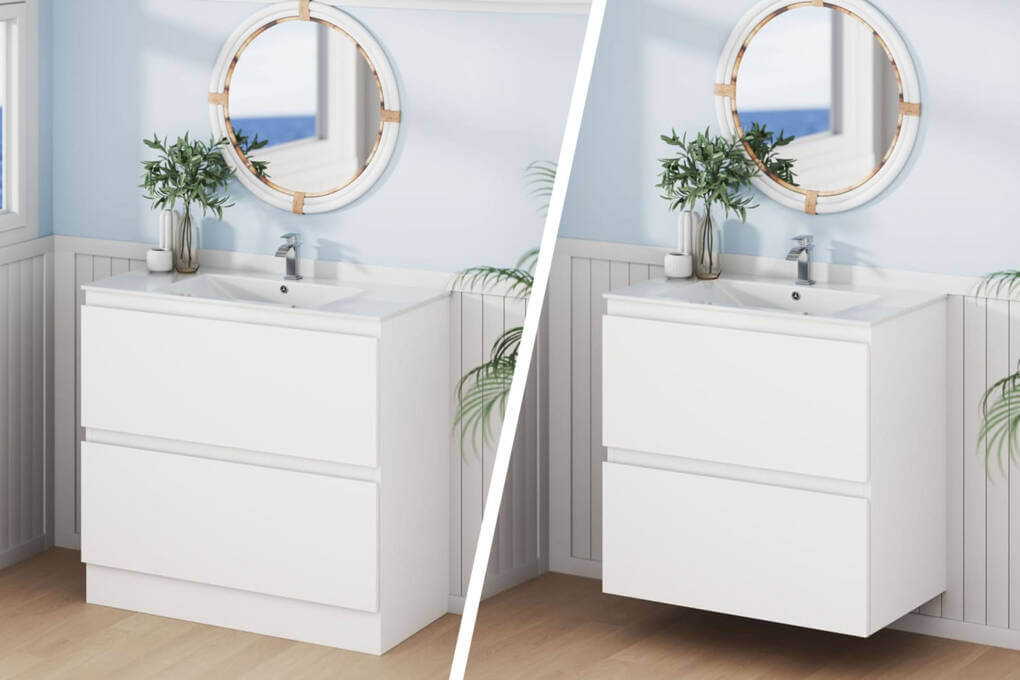 Freestanding vs. Floating Vanities - Ross's Discount Home Centre